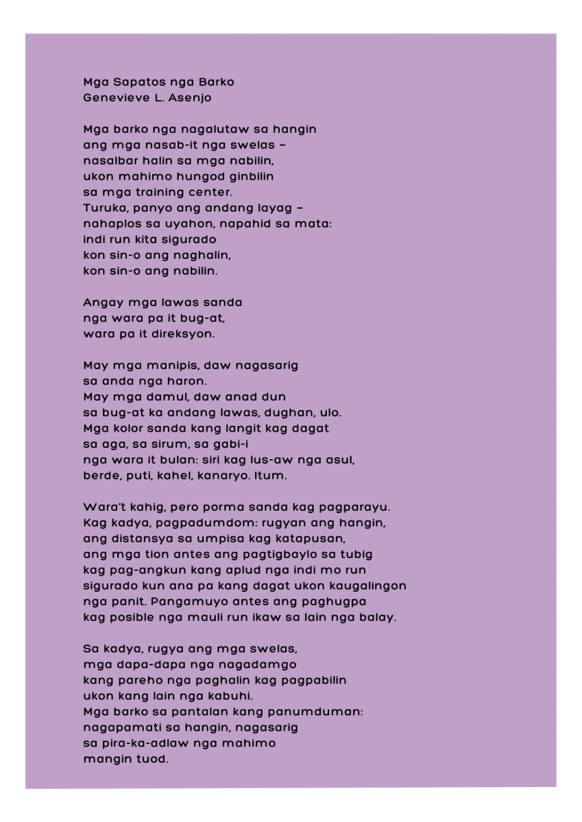 Mga Sapatos nga Barko: Binalaybay ni Genevieve L. Asenjo sa Eksibit nga ...